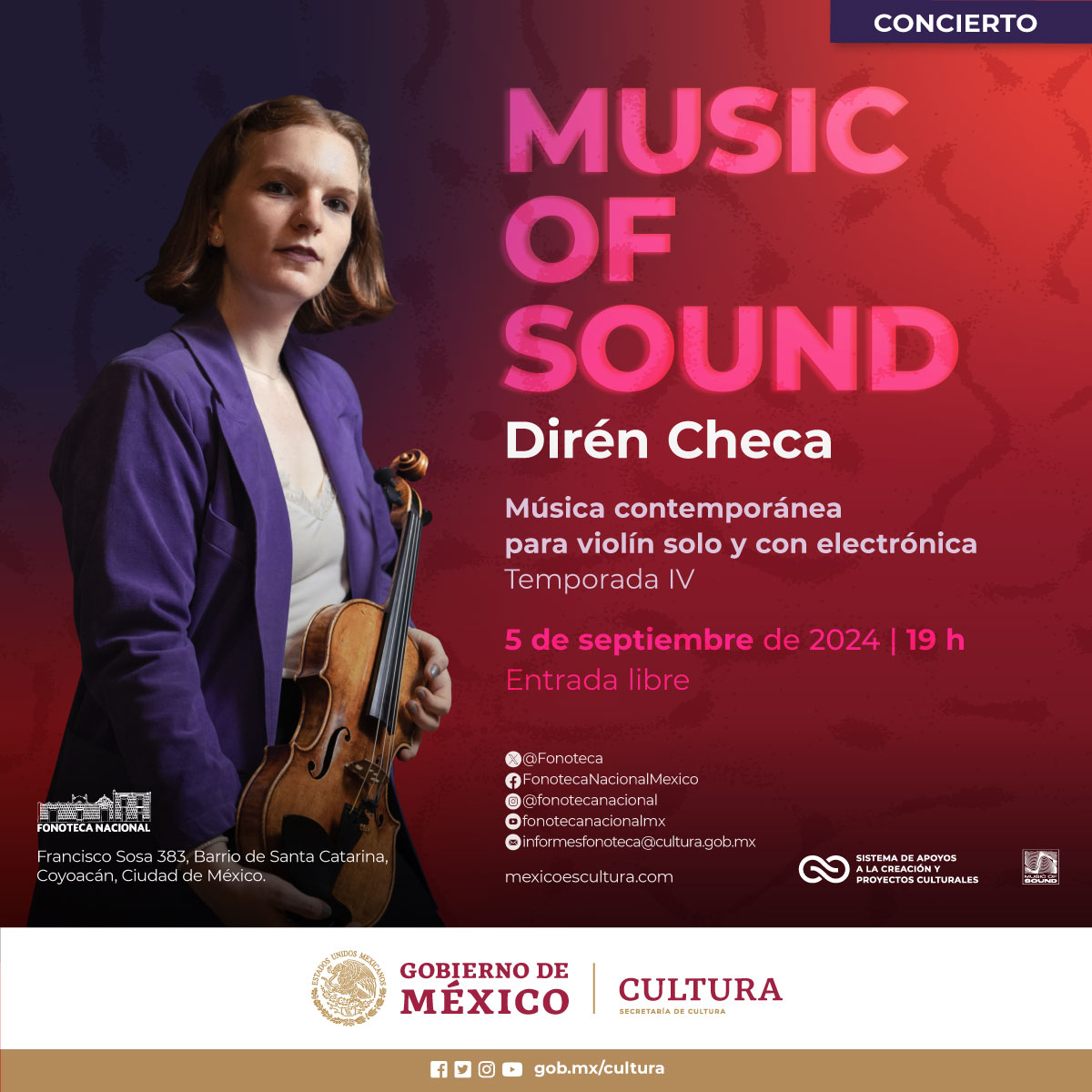 Presentarán a la violinista Dirén Checa en concierto - Prensa Animal